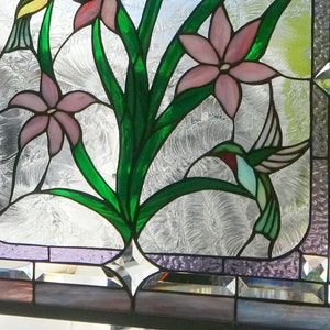 Beautiful Stained Glass Window Hanging 24 X 14 1/2 Including Hooks - Etsy