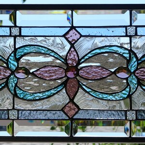 Stained Glass Transom Window HANGING 35 X 12 Including Hooks - Etsy