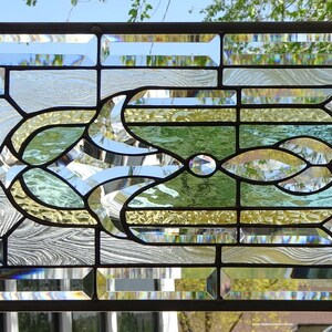 Stained Glass Transom Window HANGING 35 3/8 X 16 Including Hooks - Etsy