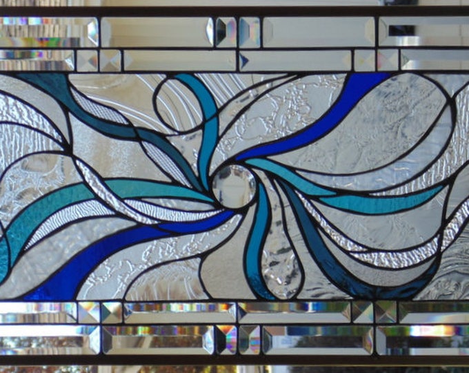 Abstract Stained Glass Window Hanging 30 1/2 X 15 3/4 - Etsy