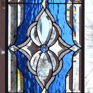 Stained Glass Transom Window HANGING 29 1/2 X 13 Including Hooks - Etsy