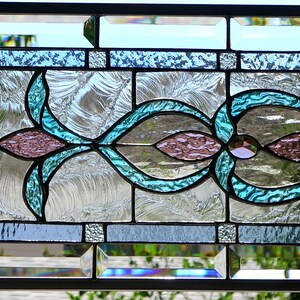 Stained Glass Transom Window HANGING 35 X 12 Including Hooks - Etsy
