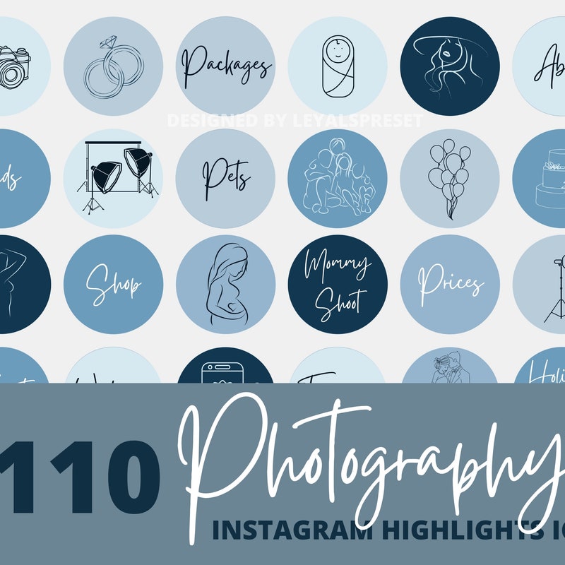 Blue Instagram Icons - Etsy