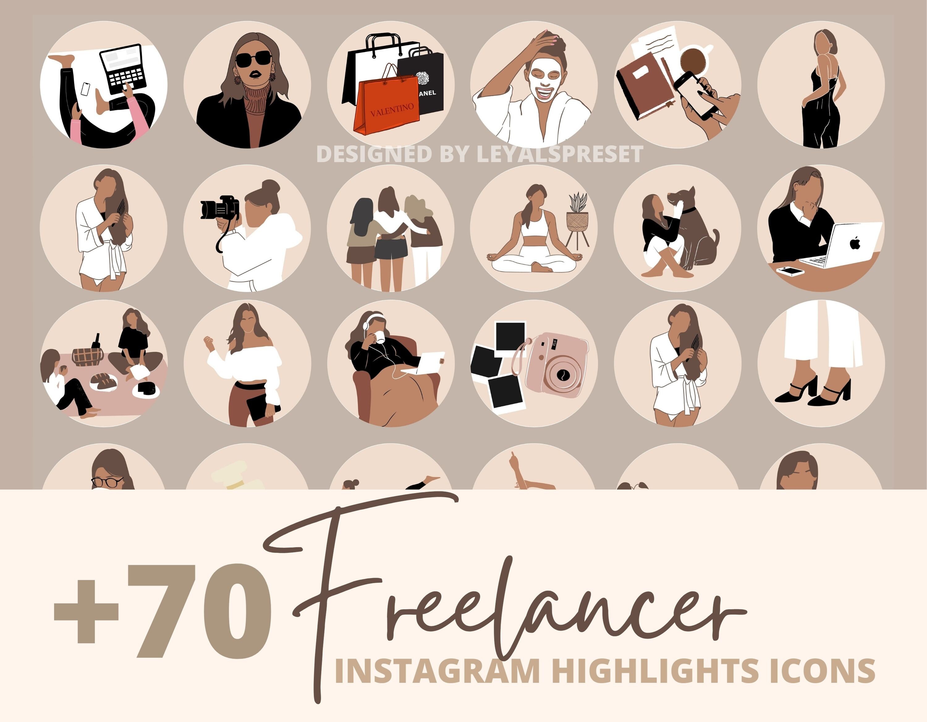 110 Summer Instagram Story Highlights Trendy Fashion Illustration IG ...