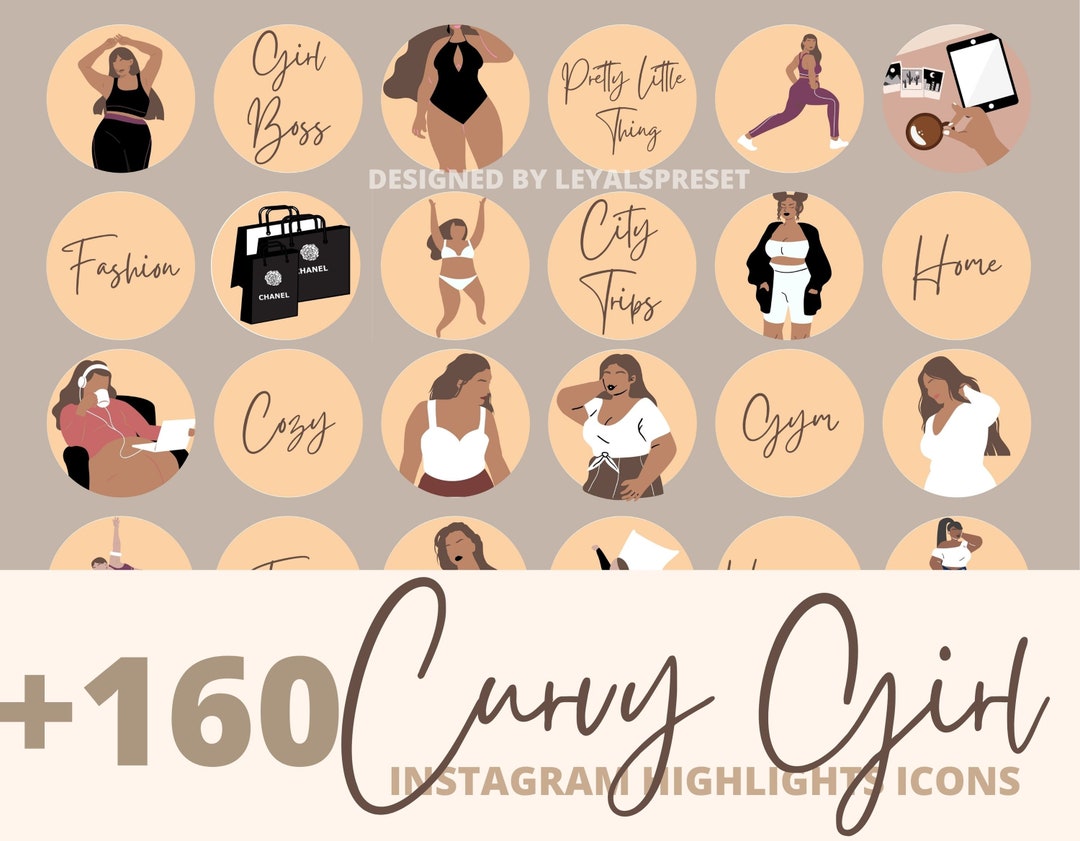 160+ Curvy Girl Instagram Story Highlight Covers, Body Positivity ...