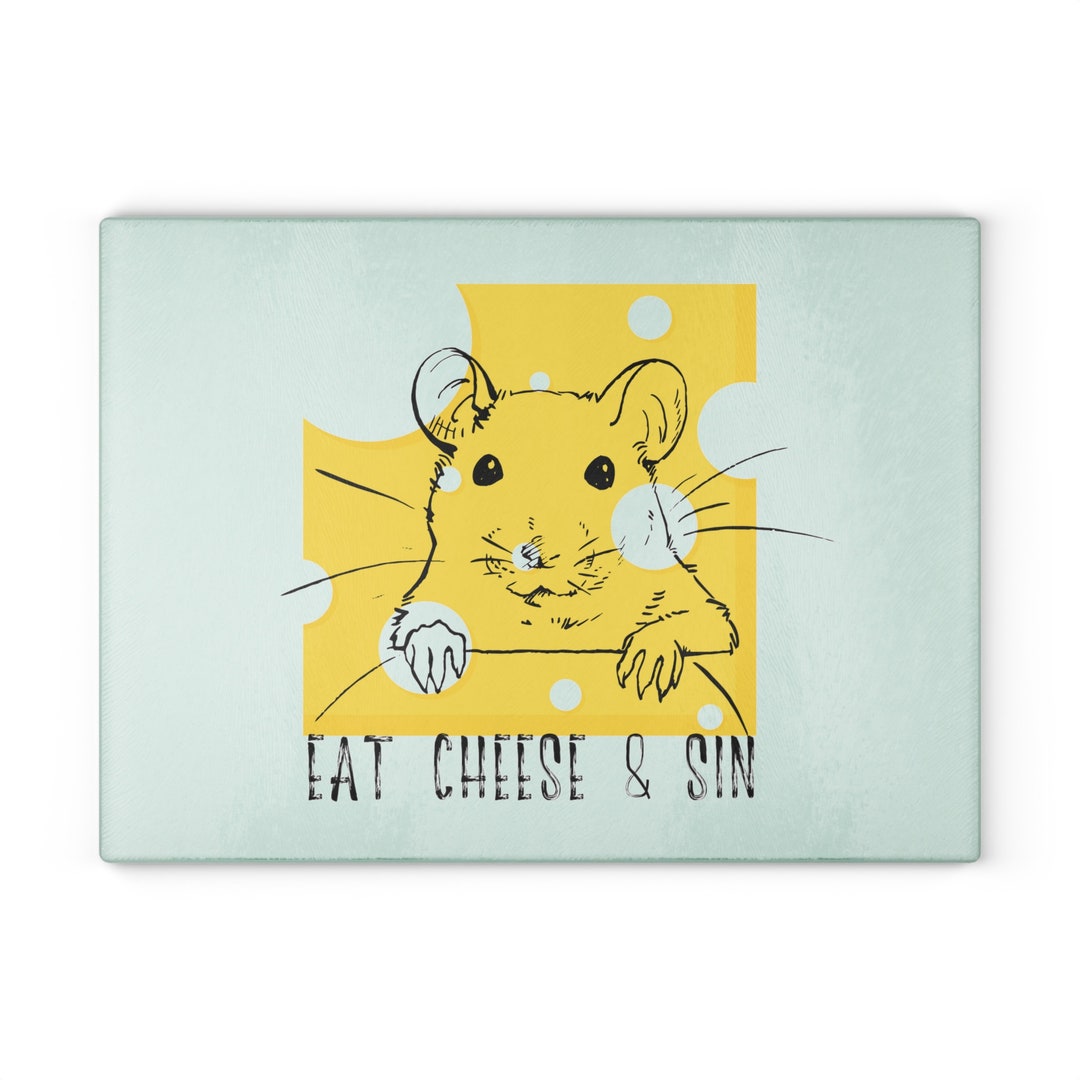 Eat Cheese and Sin Glass Cutting Board - Etsy