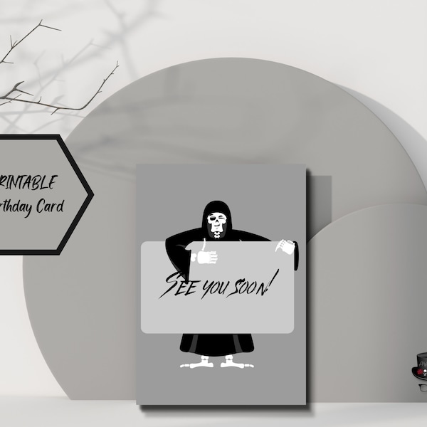 Grim Reaper Birthday Card - Etsy