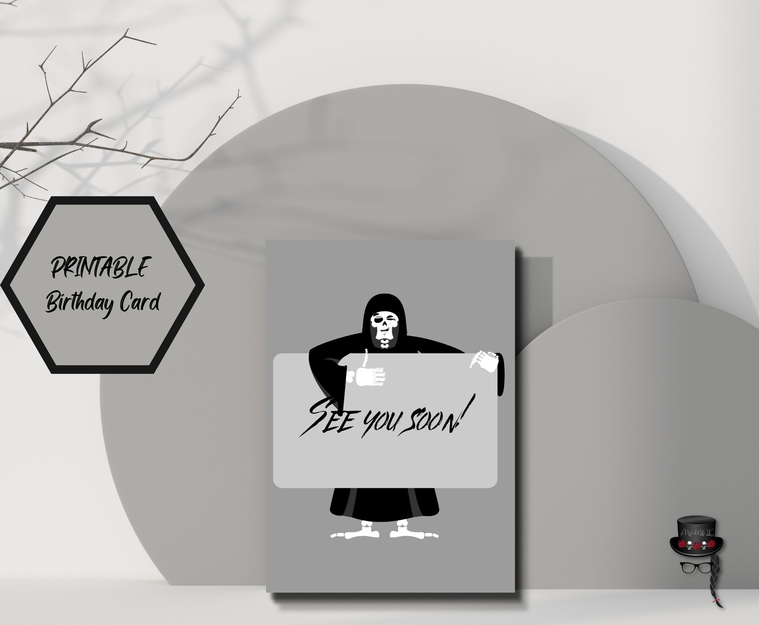 Grim Reaper Birthday Card - Etsy