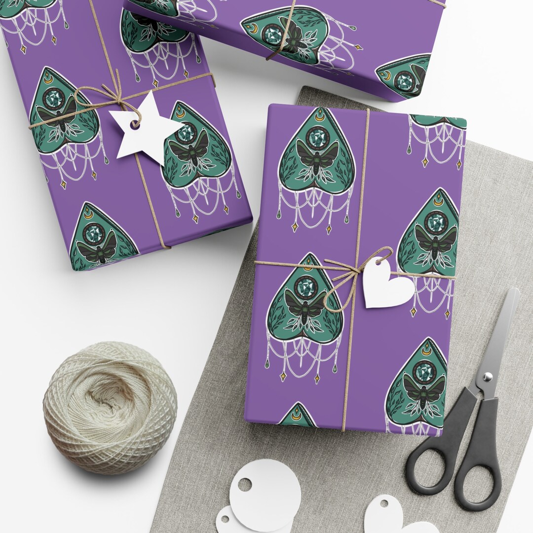 Cottage Core Planchette Wrapping Paper, Purple & Green - Etsy