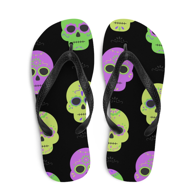Skull Flip Flops - Etsy