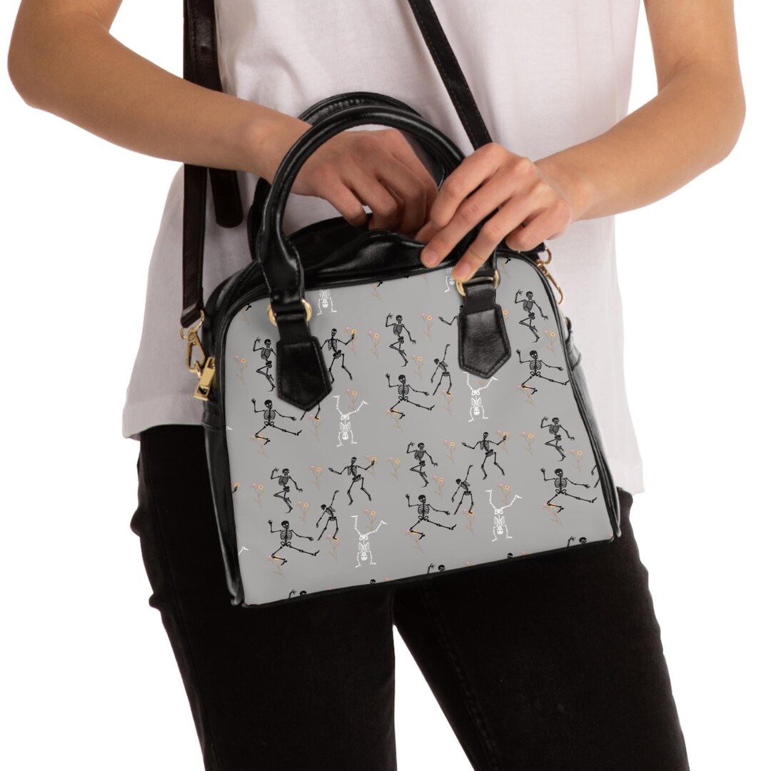 Shoulder Handbag, Dancing Skeletons Design, Spooky Purse, Crossbody Bag ...