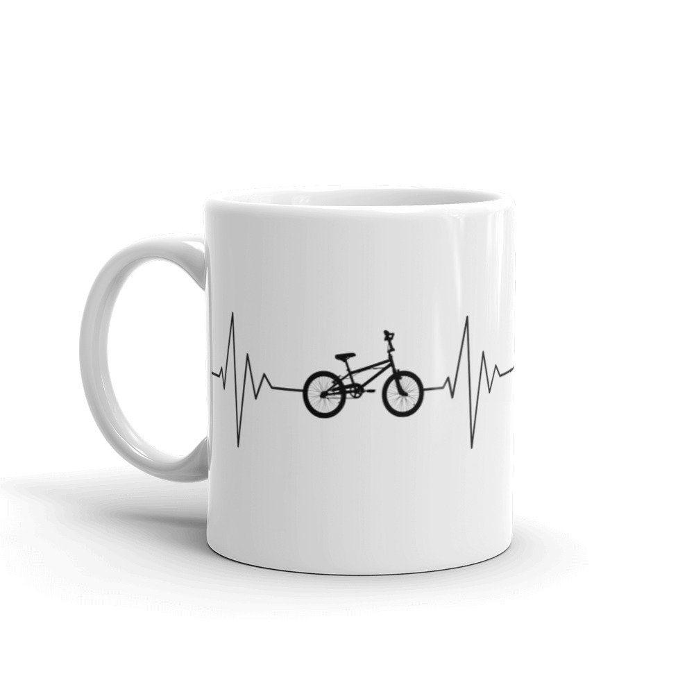 BMX Heartbeat Mug Coffee Mugs Bicycle on Mug Gifts for | Etsy UK