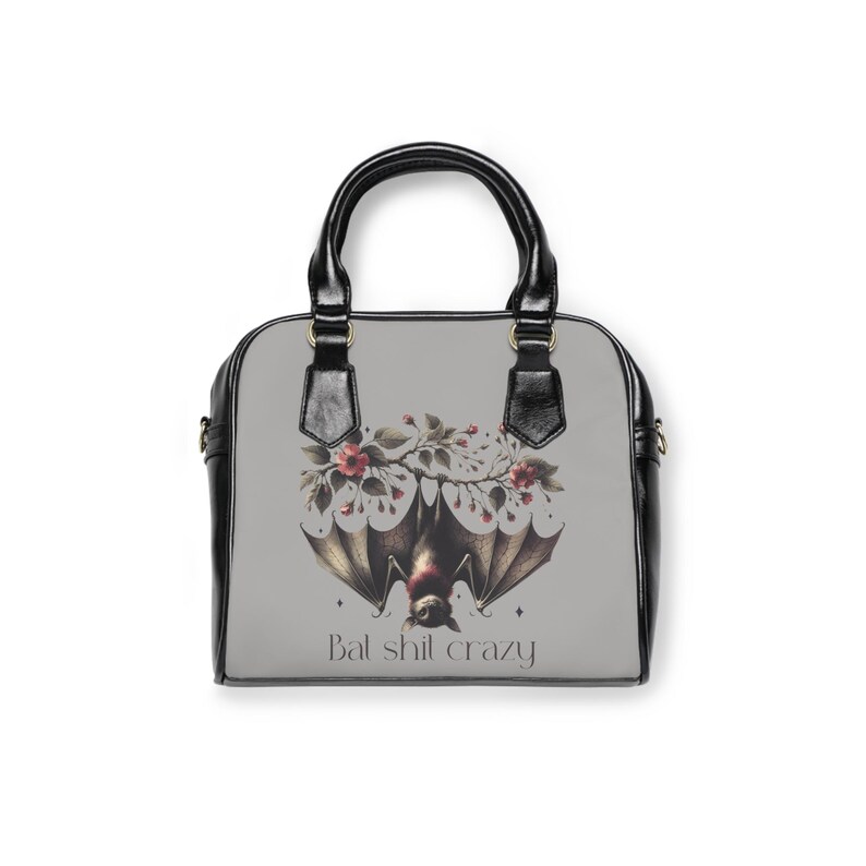 Shoulder Handbag With Funny Upside Down Bat Unique Goth Crossbody Bag ...