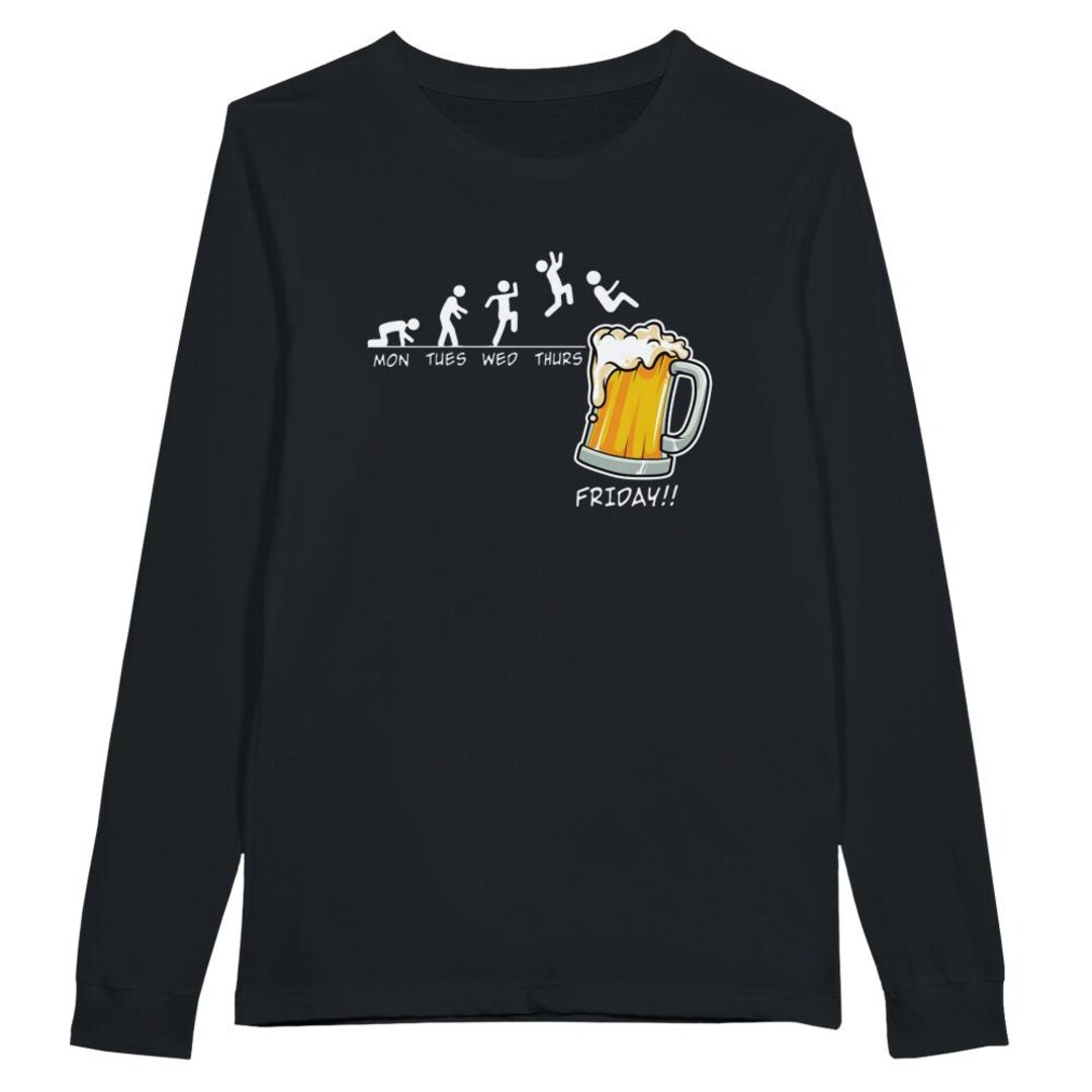 Days of the Week Stick Man Long Sleeve T-shirt – Fun & Quirky Tee for ...