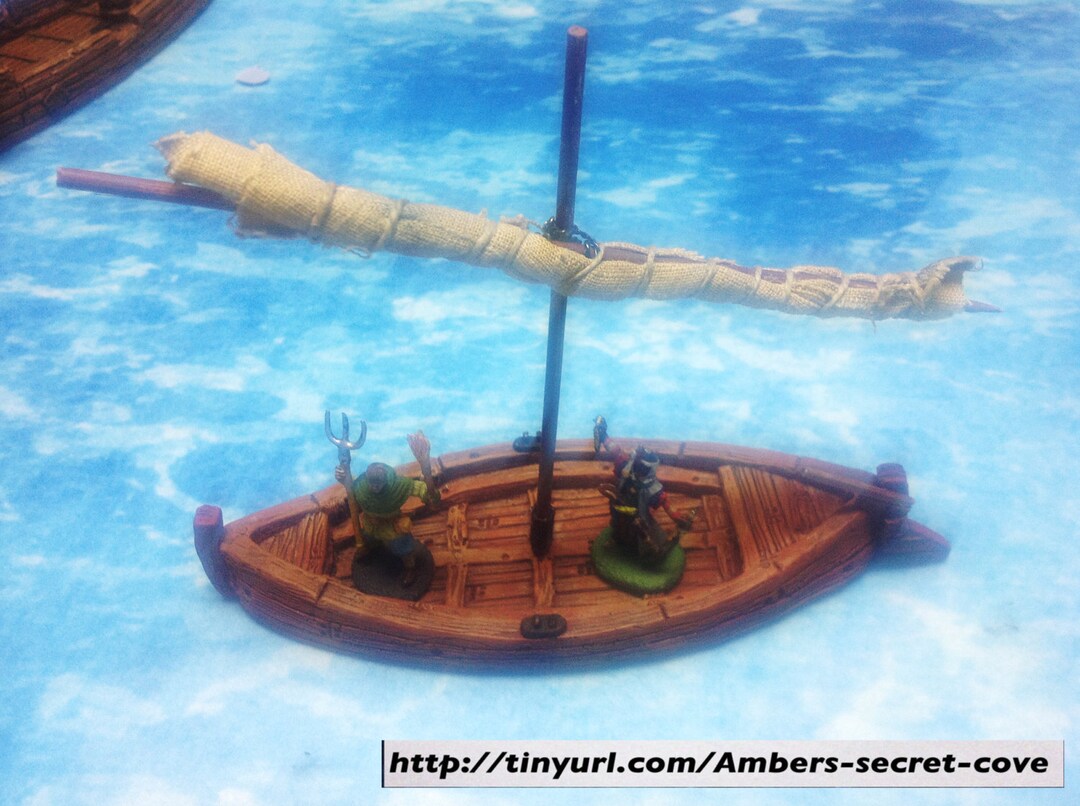 Fishing Boat, Small 28mm White Resin Unpainted (tabletop, RPG, Toy ...