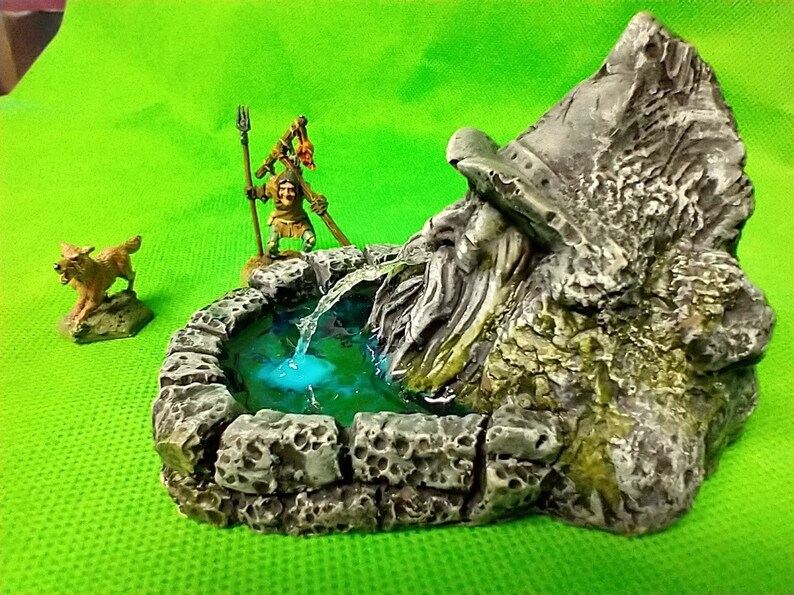 Mysterious Mage Pool/fountain HAND PAINTED - Etsy