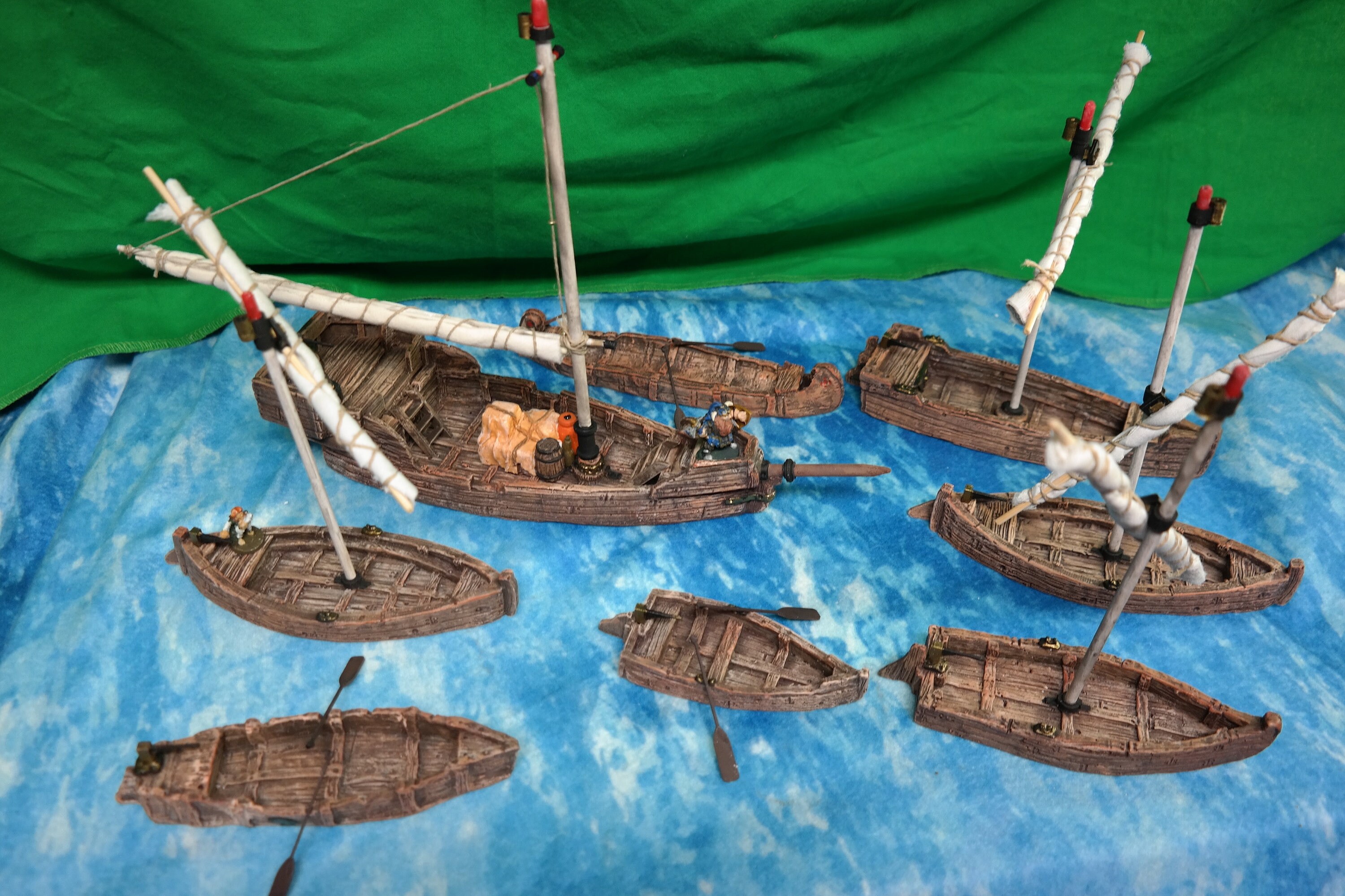 Fleet in a Box Deluxe: Eight Ships and Boats!! Handpainted and Rigged ...