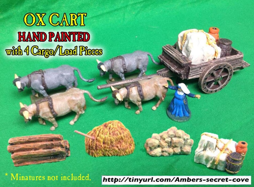 Fantasy Ox Cart Resin, HAND PAINTED With Four Cargo Load Pieces - Etsy