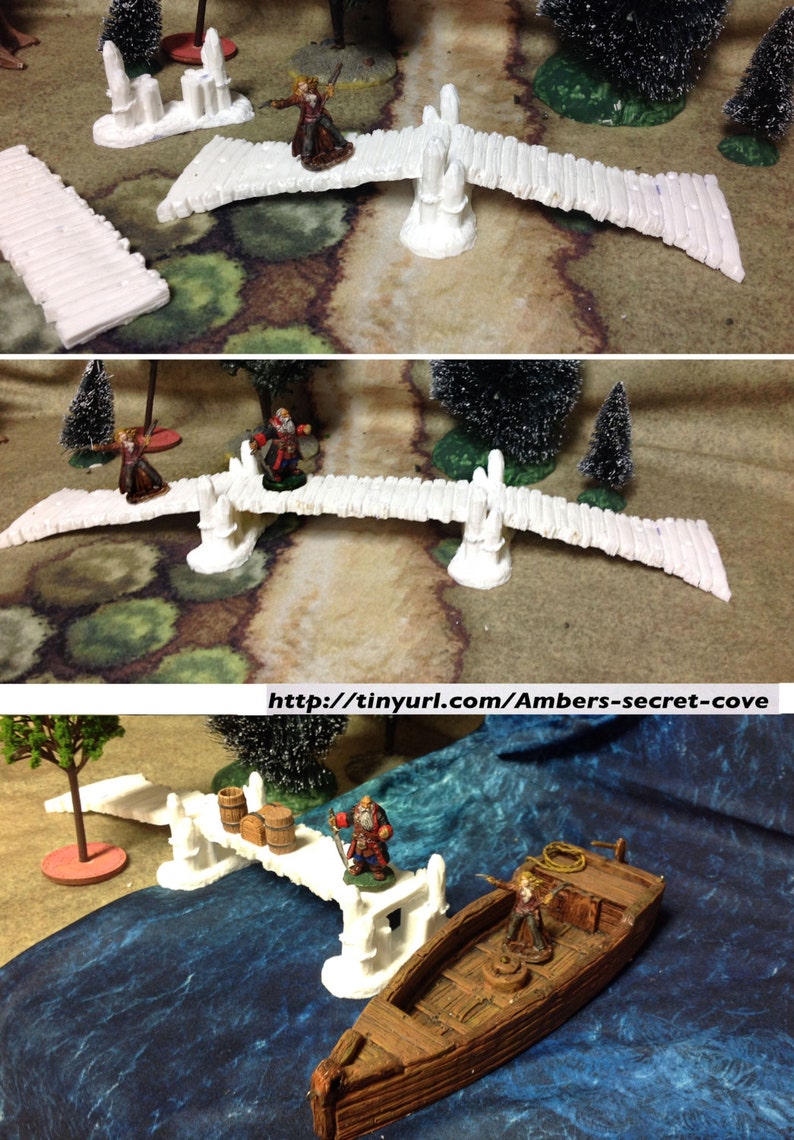 Modular Bridge/dock Set #1: Narrow, Short Bridge/pier Unpainted/white ...