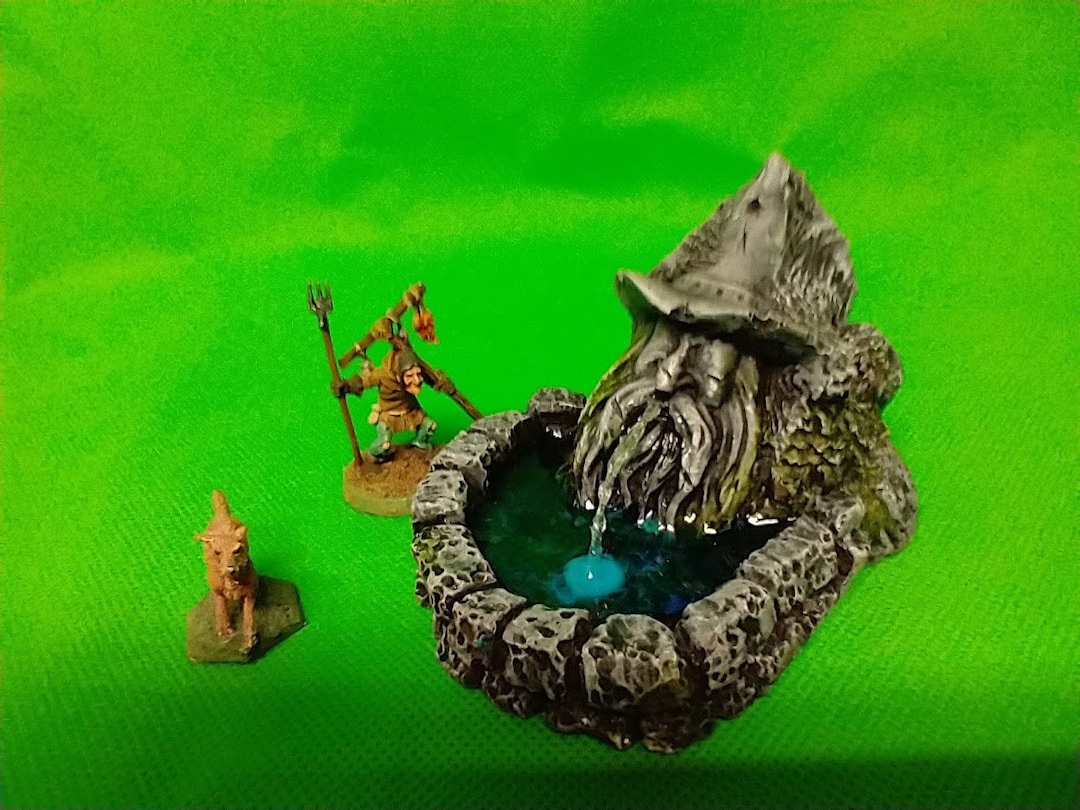 Mysterious Mage Pool/fountain HAND PAINTED - Etsy