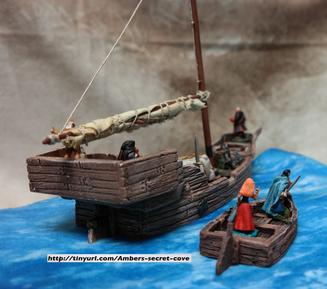 Handpainted 28mm Sailing Ship With Row Boat and Cargo - Etsy