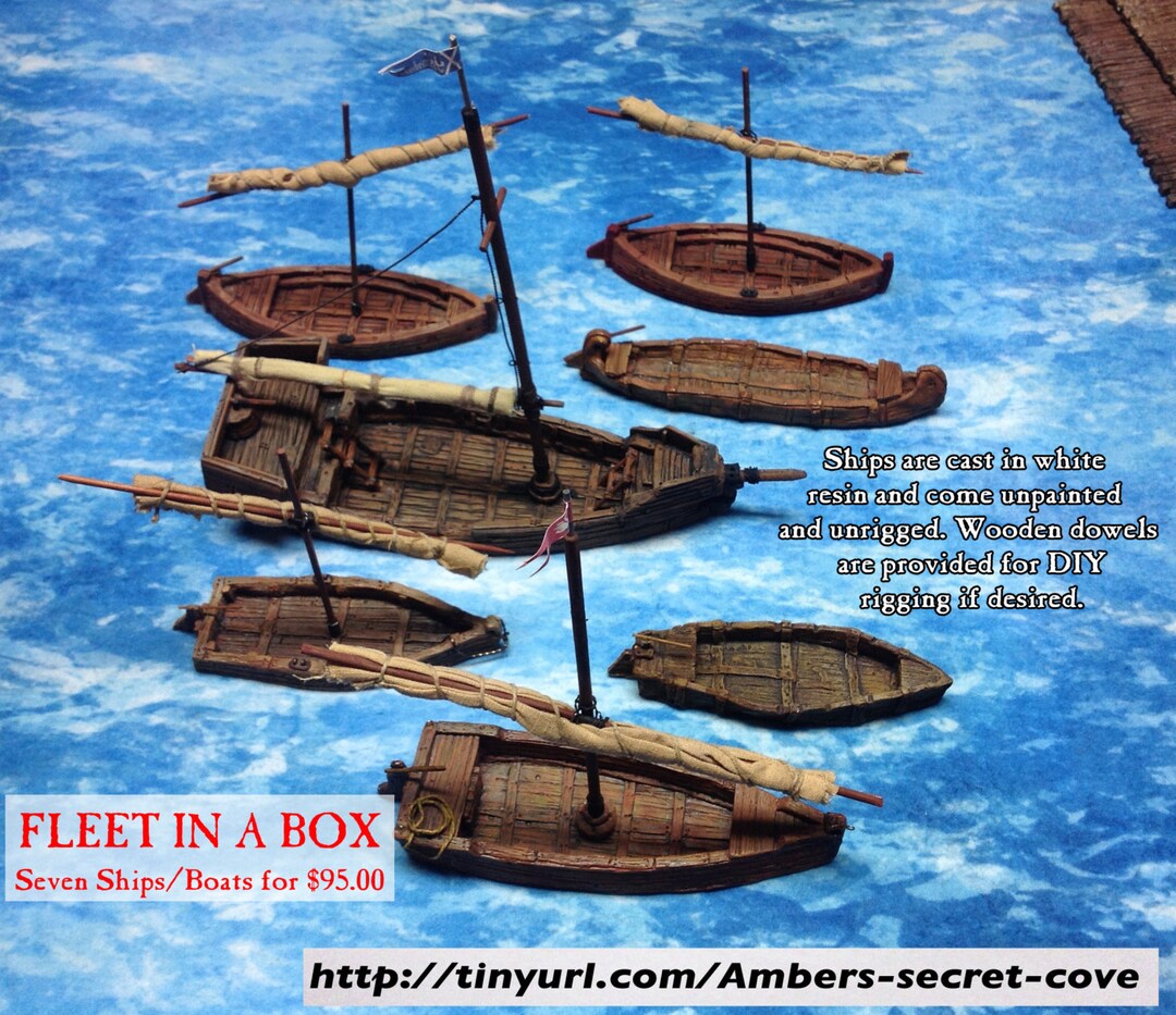 Fleet in a Box: Seven Ships and Boats 28mm Table Top Gaming - Etsy