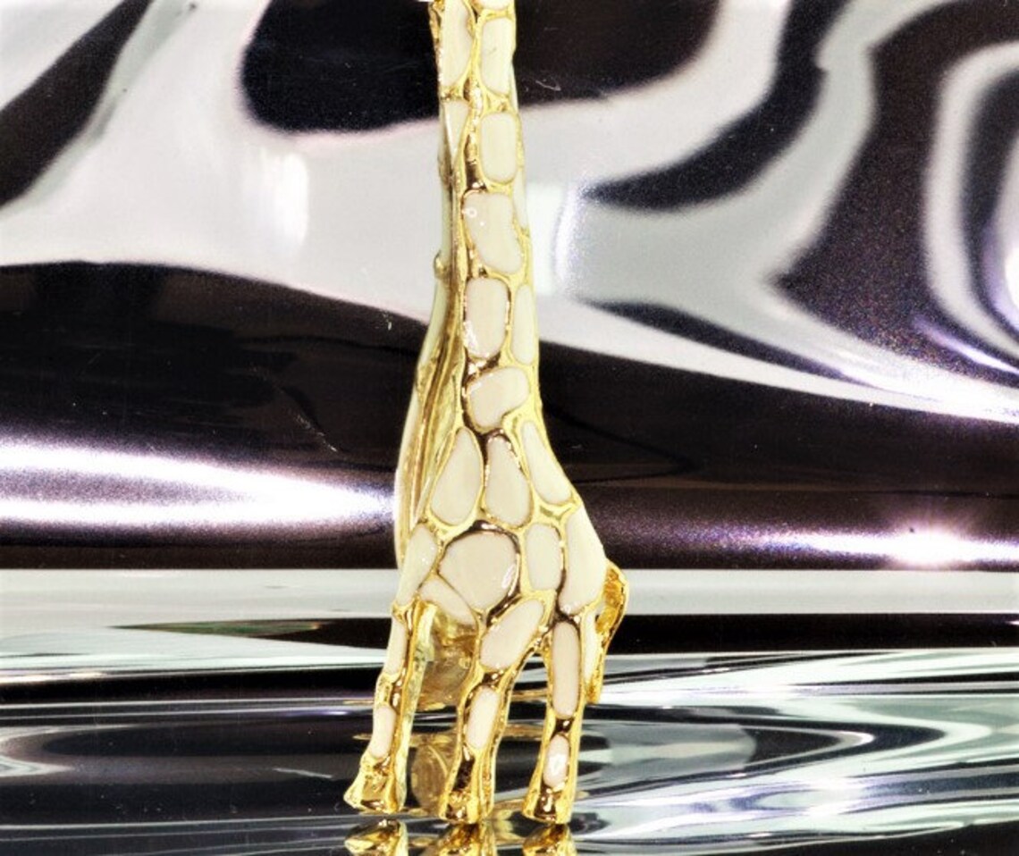 Eco Friendly Cream & Gold Giraffe Shawl Pin Large Fall Scarf | Etsy