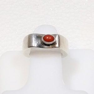 Inez & Ivan Kee Navajo Red Coral Ring Ultra Modern Sterling - Etsy