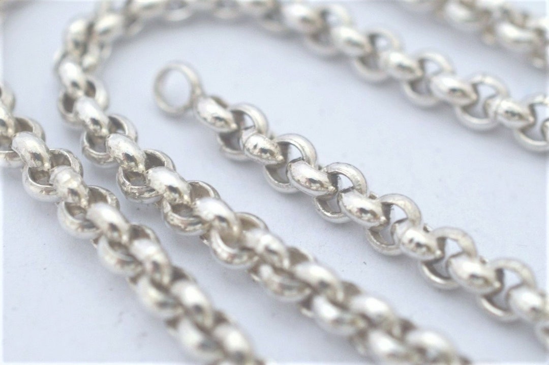 1980s Rare Solid Sterling Silver 7mm Rolo Chain Vintage - Etsy