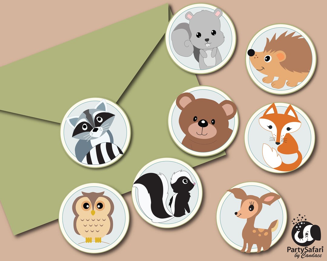 Woodland Animal Envelope Stickers: Forest Labels (PDF) - Etsy