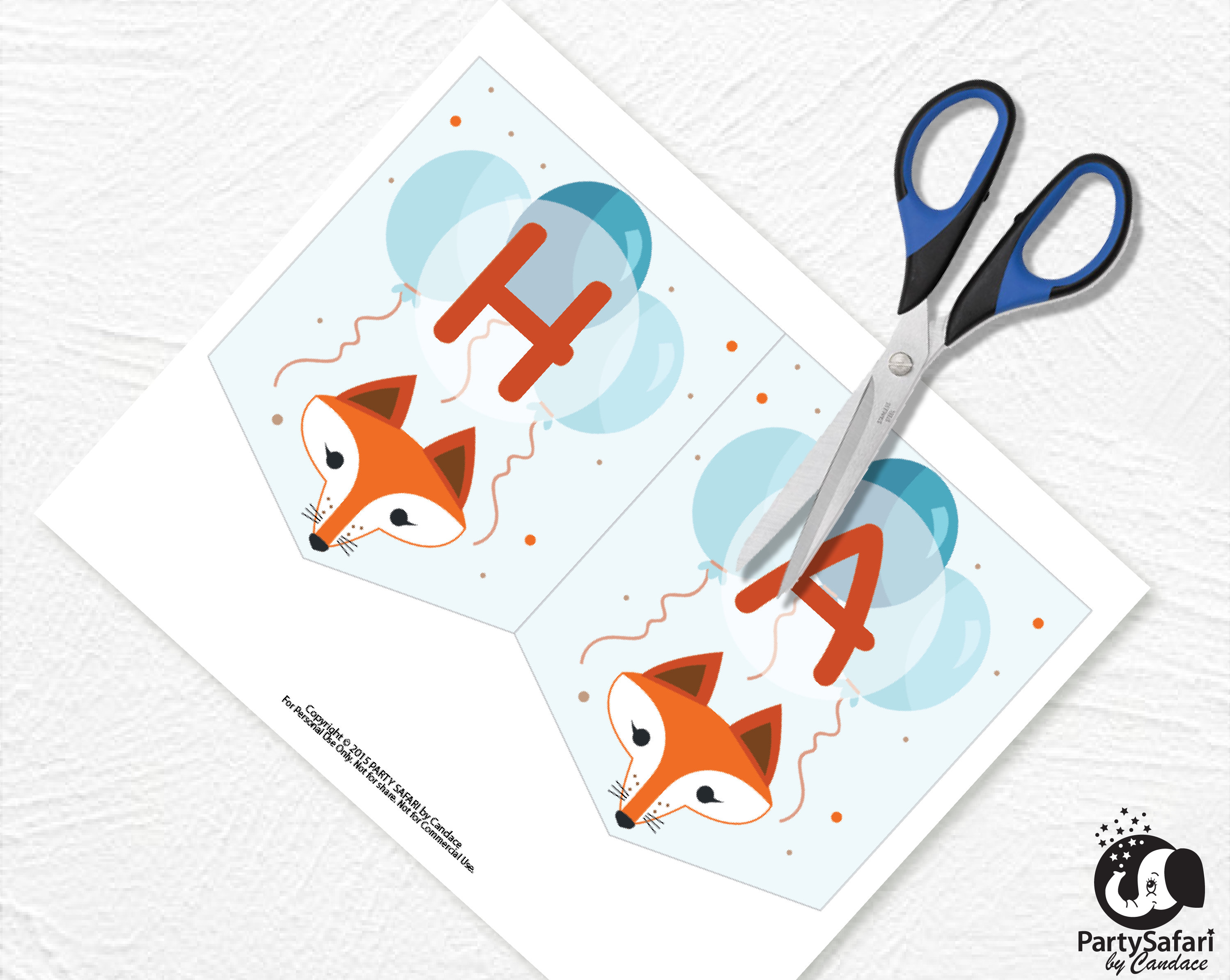 Red Fox Boy HAPPY BIRTHDAY Banner // Red Fox EDITABLE Banner Panels ...