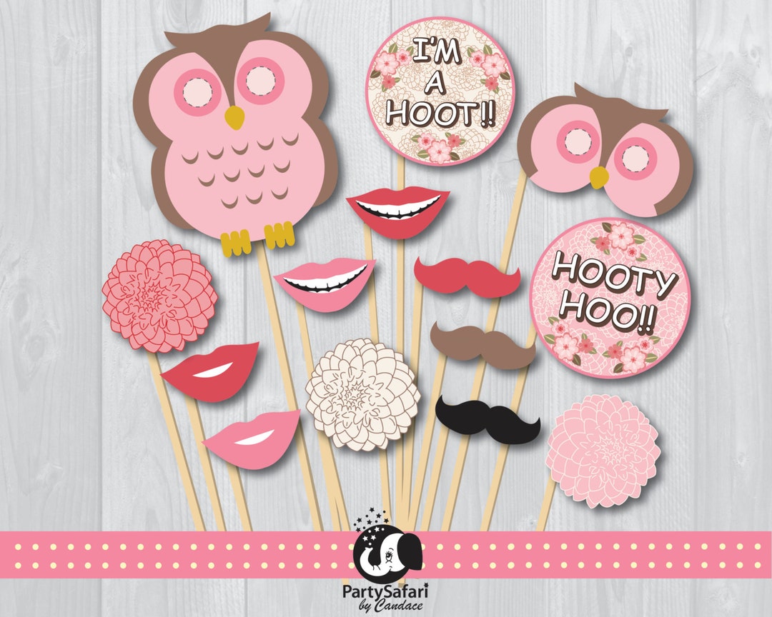 Pink Owl Photo Booth Props: Woodland Party Masks (instant Download) - Etsy