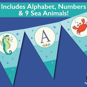 Under the Sea Printable Banner Ocean Theme Printable Banner Full ...