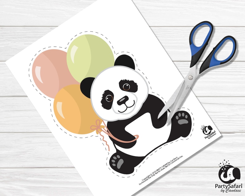 Panda DIGITAL Free-standing Stand-alone Cutouts // Panda Party Decor ...