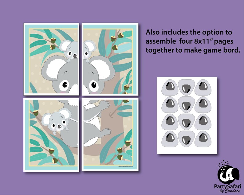 Koala Pin the Nose Party Game: Instant Download - Etsy
