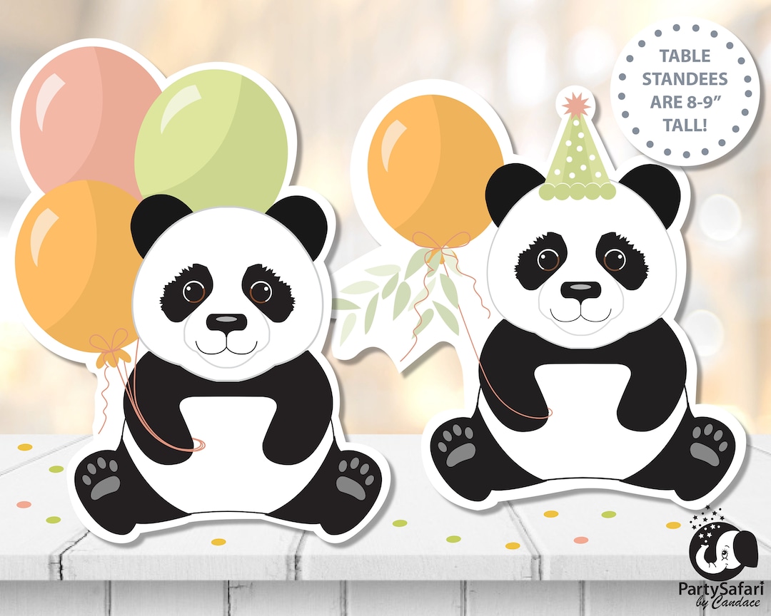Panda DIGITAL Free-standing Stand-alone Cutouts // Panda Party Decor ...