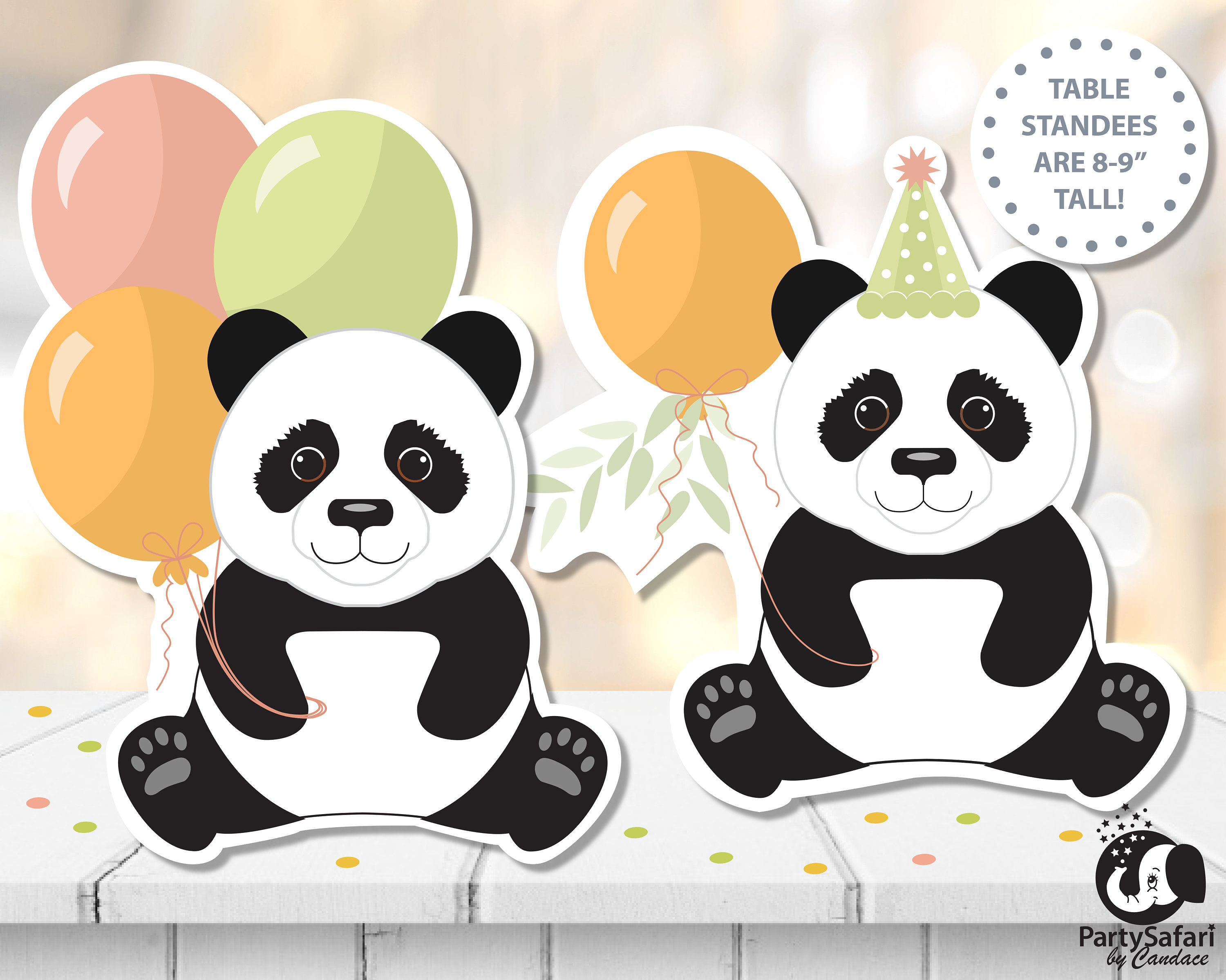 Panda DIGITAL Free-standing Stand-alone Cutouts // Panda Party Decor ...