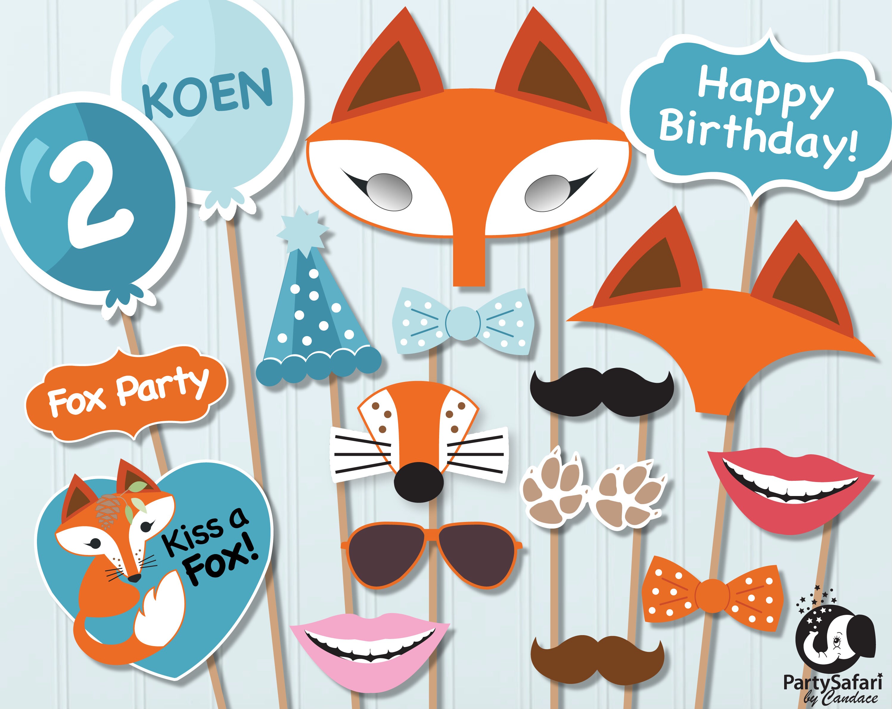 Red Fox Boy EDITABLE Photo Props // Red Fox Editable Photo Props ...