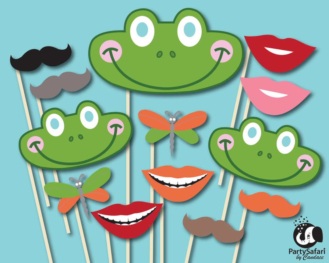 Frog Printable Photo Booth Props | Frog Themed Photo Props | INSTANT ...