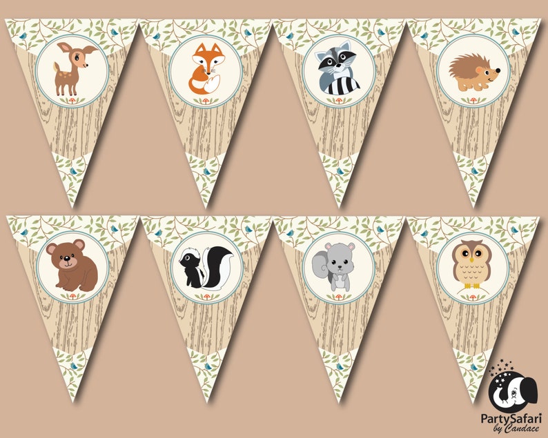 Woodland Animal Printable Banner | Forest Animal Printable Banner ...