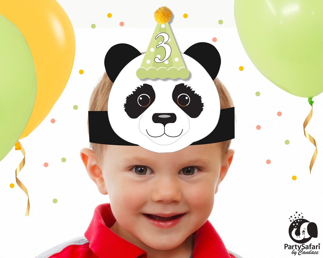 Panda Birthday Crown: Printable Party Hat (digital Download) - Etsy