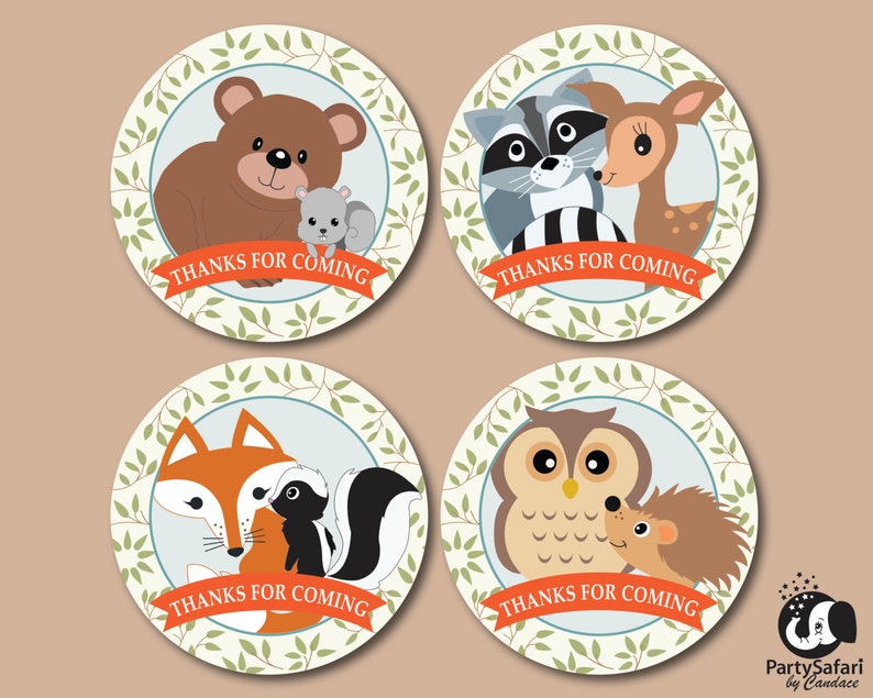 Woodland Animal Printable Favor Tags for Birthday or Baby Shower ...
