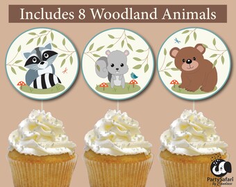 Woodland Animals Cupcake Toppers Printable - Etsy