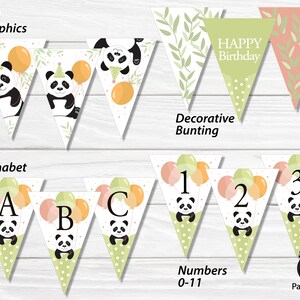 Panda DIGITAL Banner // Panda Birthday Banner / Panda Alphabet Banner ...