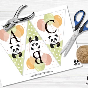 Panda Birthday Banner: Printable Alphabet Party Decor (digital Download ...