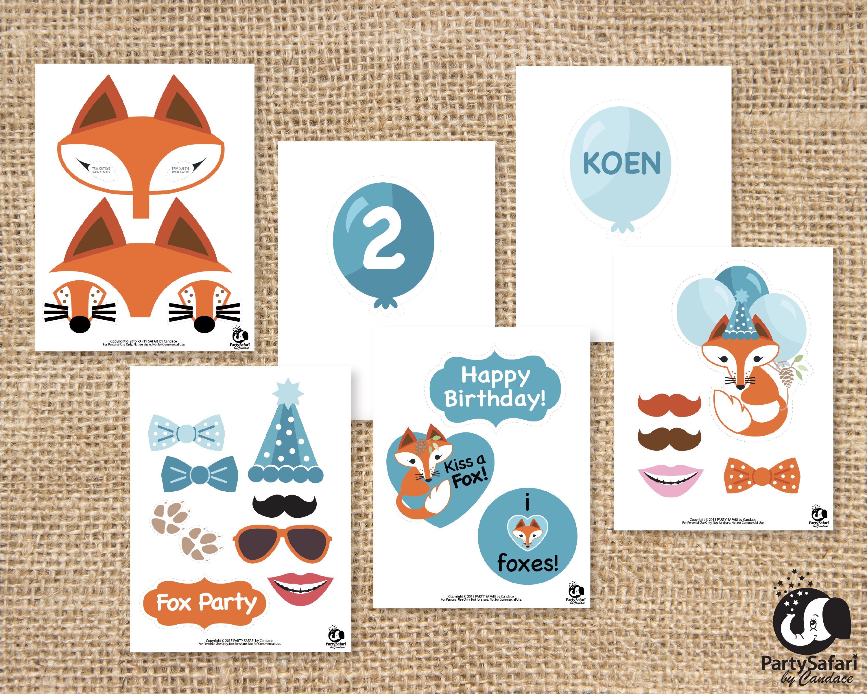 Red Fox Boy EDITABLE Photo Props // Red Fox Editable Photo Props ...