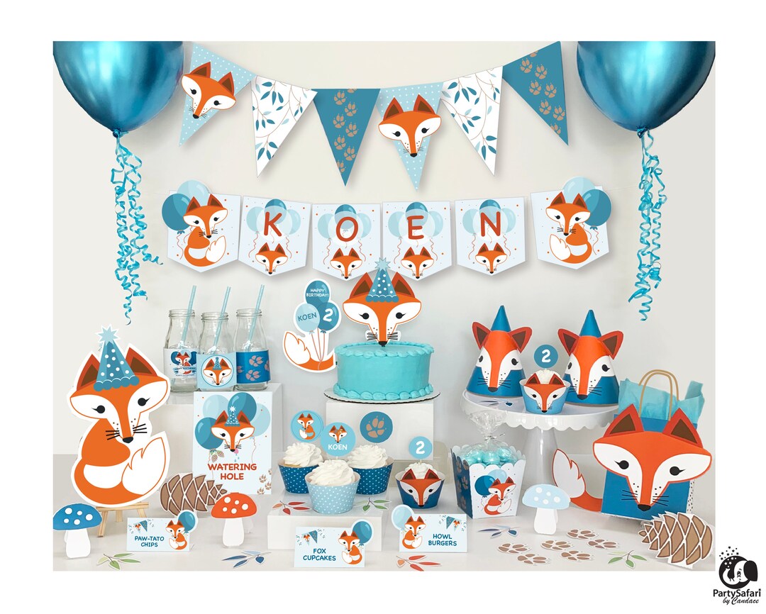 Red Fox Boy EDITABLE Birthday Party Package // Red Fox Party Package ...