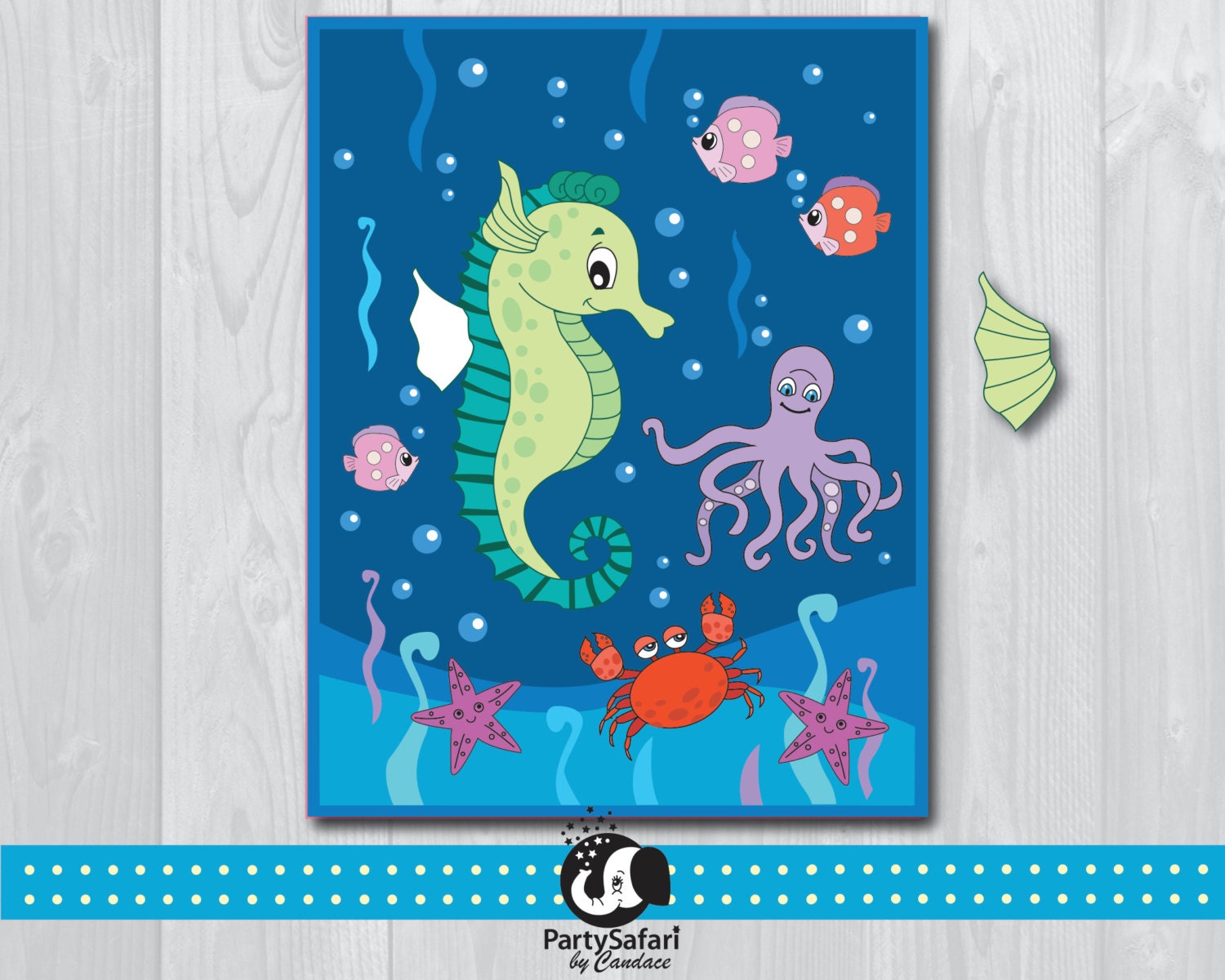 Seahorse Printable Pin the Fin on the Seahorse Game | Under the Sea ...
