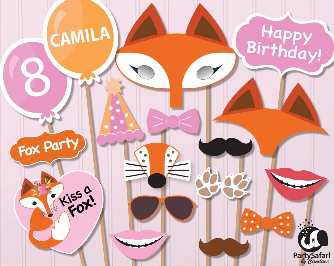 Red Fox Girl EDITABLE Photo Props // Red Fox Editable Photo Props ...
