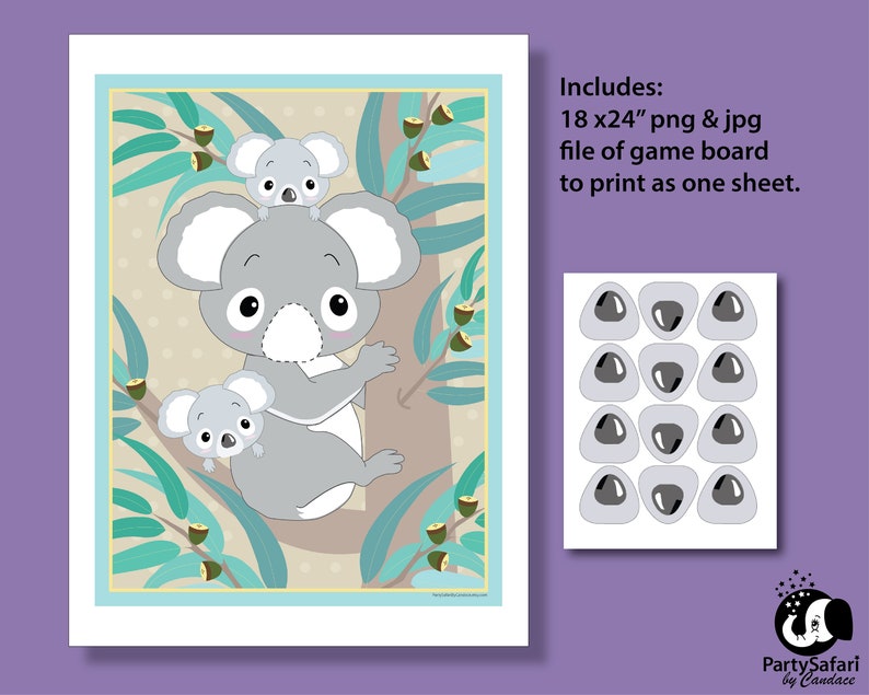 Koala Pin the Nose Party Game: Instant Download - Etsy